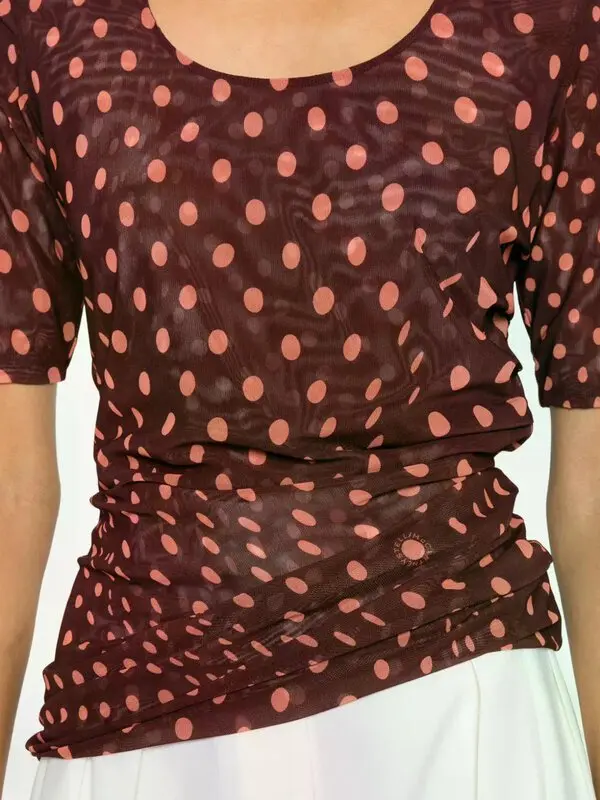 Stella McCartney Polka-dot Ruched Top - Brown