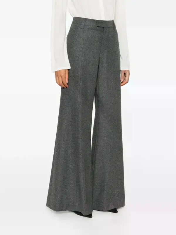 Brunello Cucinelli Pressed Crease Wide-leg Wool Trousers