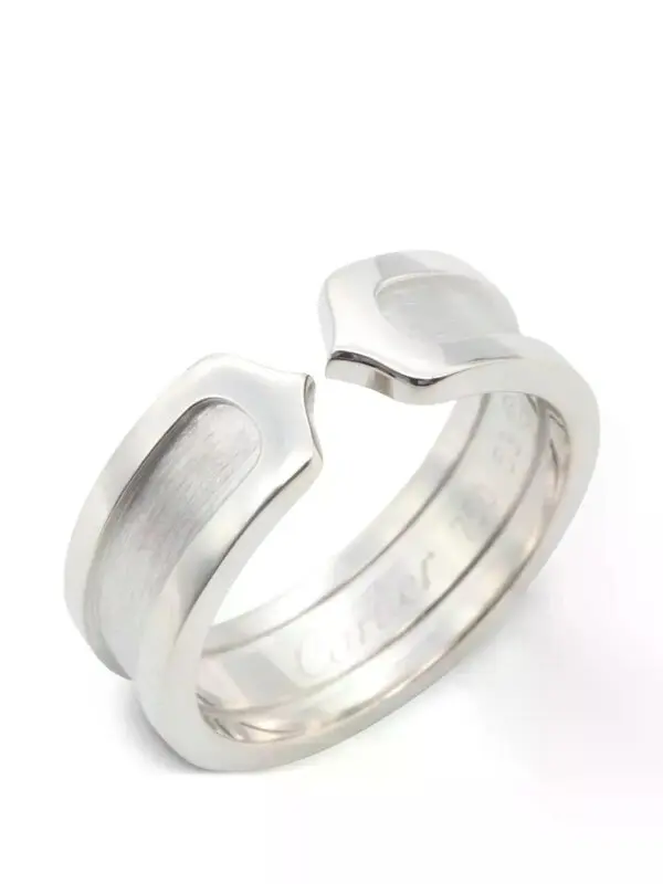 Cartier 18k White Gold C2 Small Ring - Silver