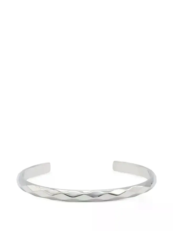 Boucheron 18k White Gold Facette Cuff Bracelet - Silver