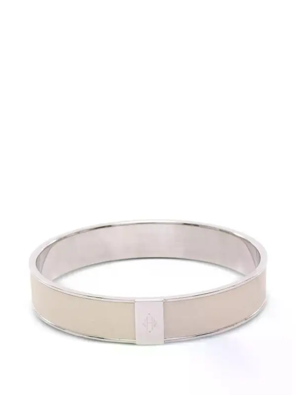 Hermès Tone Bangle With Engraved Logo - Silver