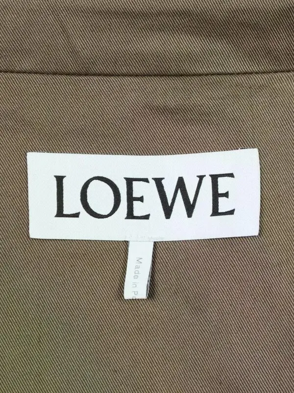 Loewe Khaki Cotton Anagram Leather Patch Zip-up Hoodie