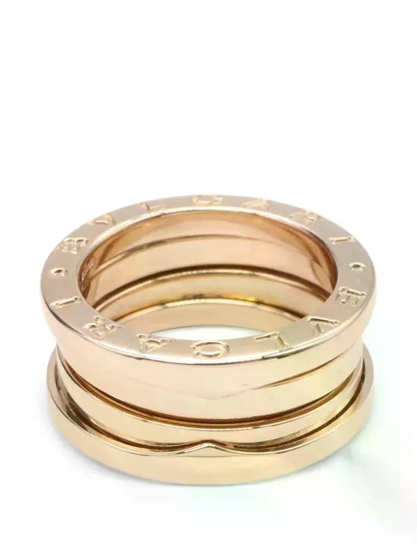 BVLGARI B.zero1 Three-band Ring In 18kt Gold - Pink