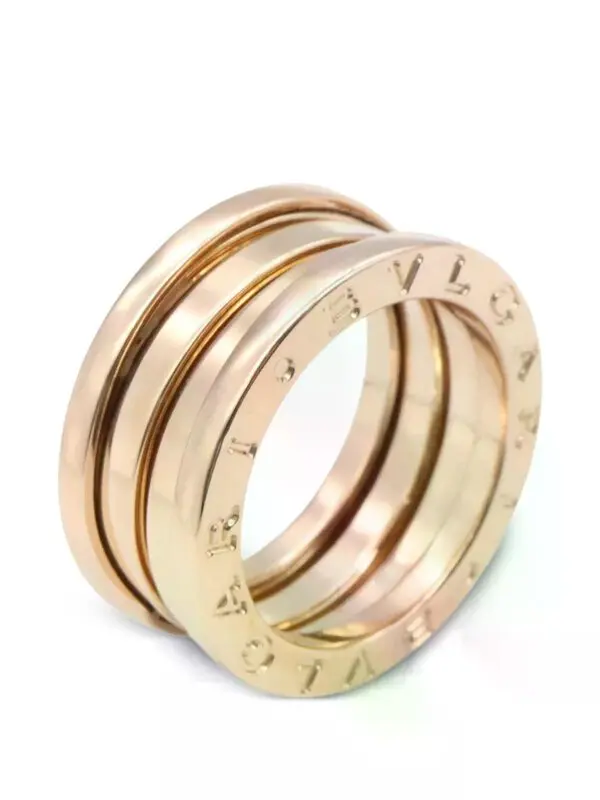 BVLGARI B.zero1 Three-band Ring In 18kt Gold - Pink