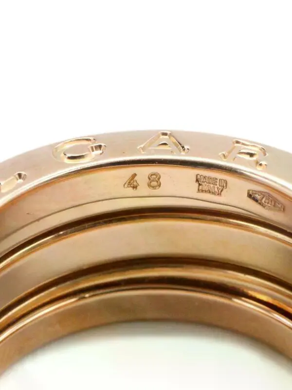 BVLGARI B.zero1 Three-band Ring In 18kt Gold - Pink