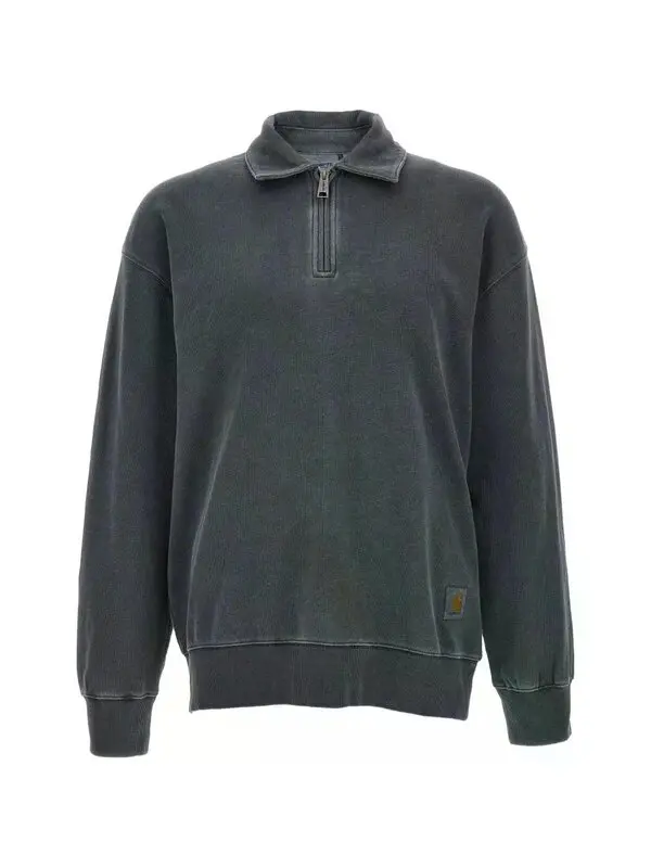 Carhartt Work In Progress Harper Garment-dyed Zip-fastening Polo Shirt - Grey