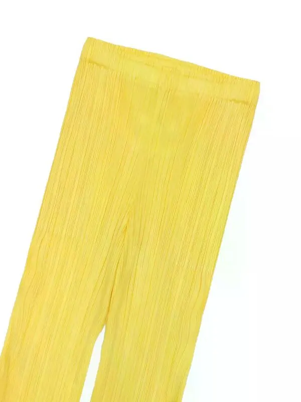 Issey Miyake Monthly Colors: April Pleated Elasticated Trousers - Yellow