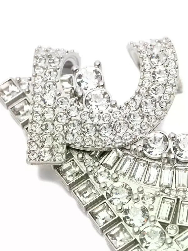 FERRAGAMO Crystal-embellished Gancini Brooch