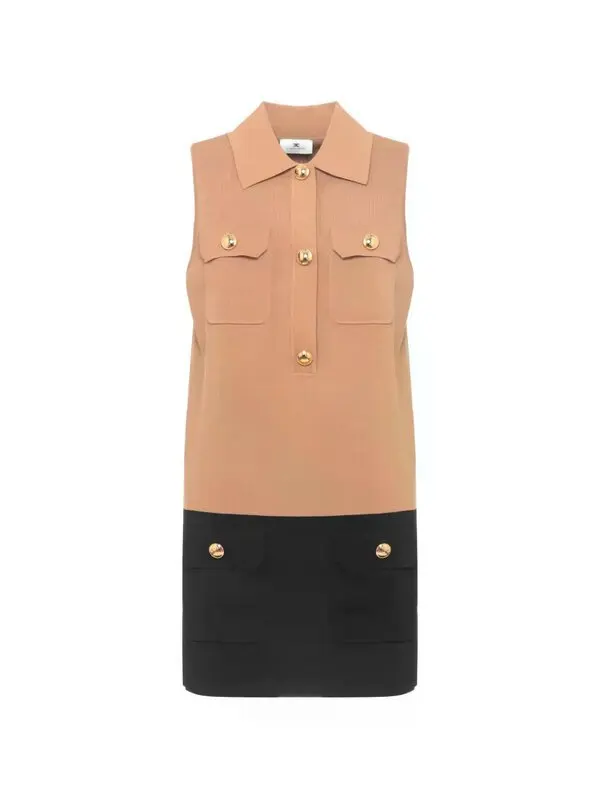 Elisabetta Franchi Two-tone Sleeveless Mini Dress