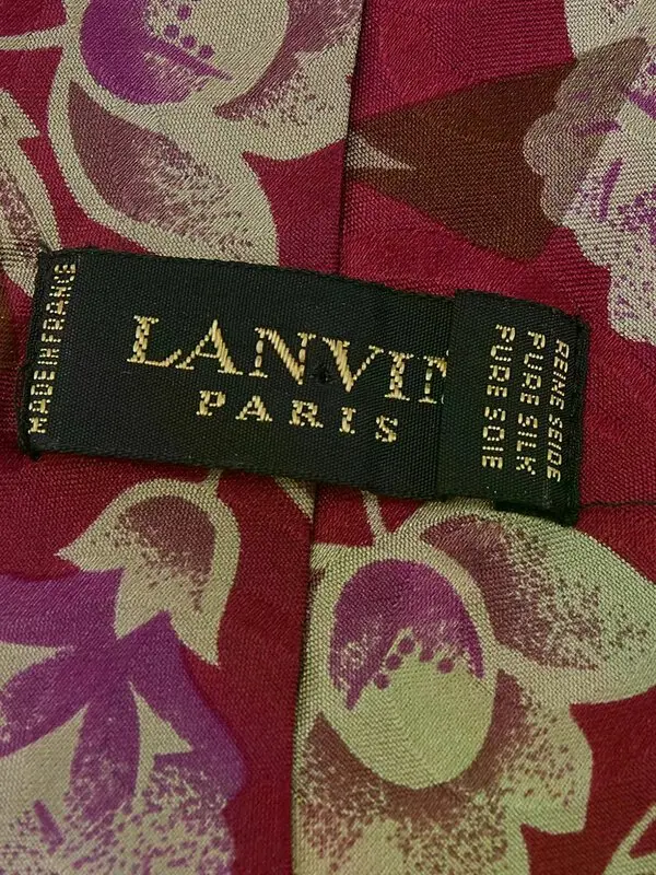 LANVIN Floral Print Neck Tie - Red
