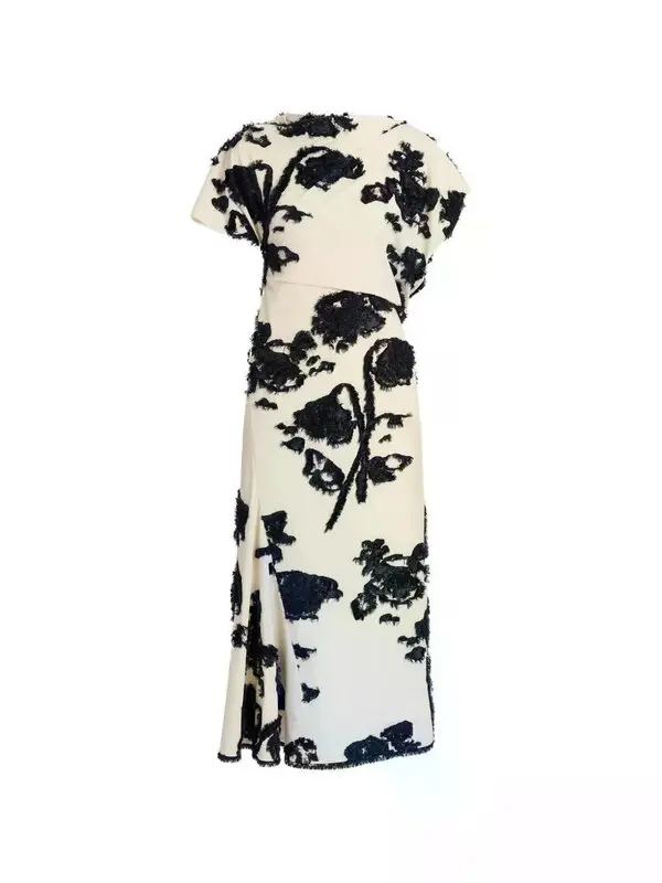 Erdem Fil Coupé Poplin Dress - Neutrals