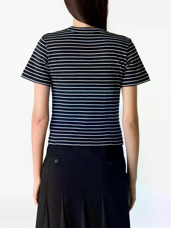 Sacai Striped Ribbed Crewneck T-shirt