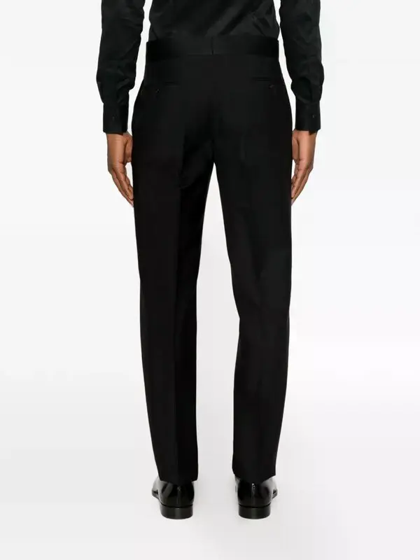 Emporio Armani Satin-trim Slim-fit Trousers