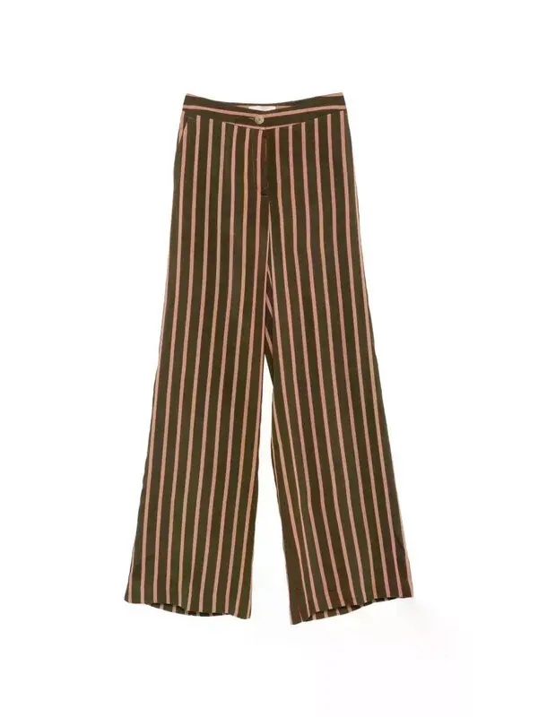 Momoni Vertical Stripe Wide-leg Linen Trousers