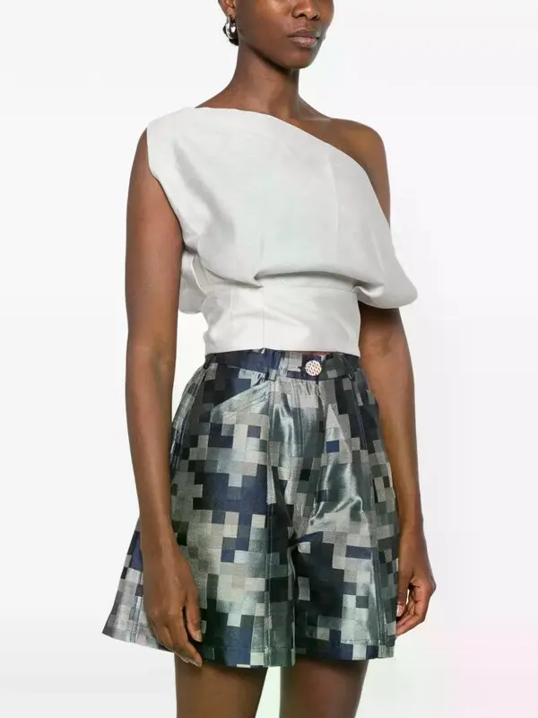 Leen Mougrhabi Leah Asymmetric Off-shoulder Top