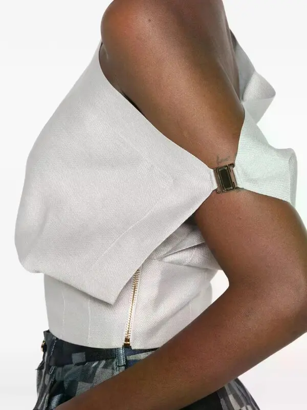 Leen Mougrhabi Leah Asymmetric Off-shoulder Top