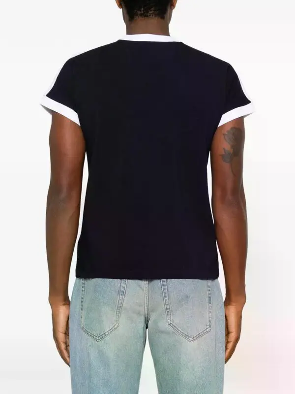 Versace Embroidered-logo Stretch Cotton-jersey Slim T-shirt - Blue