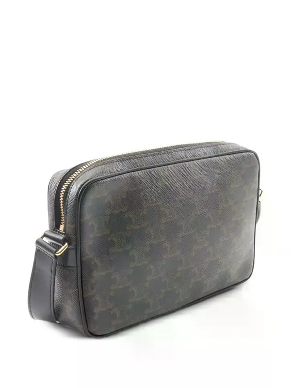 Celine Triomphe Logo Messenger Bag - Black