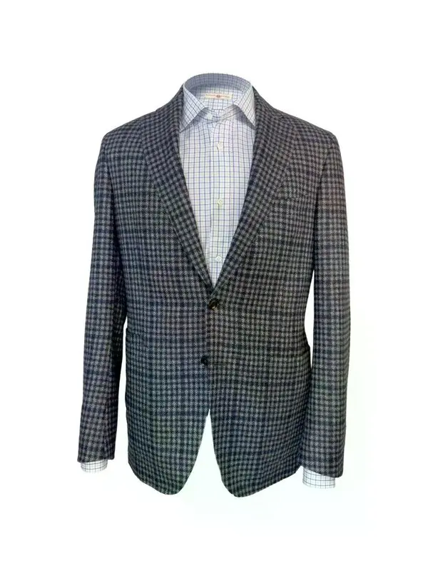 Luciano Barbera Check Single-breasted Suit Jacket