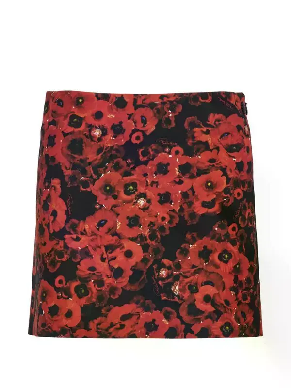 Roberto Cavalli Floral Print Zip-fastening Mini Skirt - Red