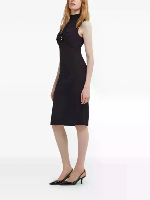 Roberto Cavalli Twist-detail High-neck Midi Dress
