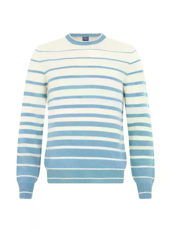 Fedeli Striped Cashmere Sweater - Blue