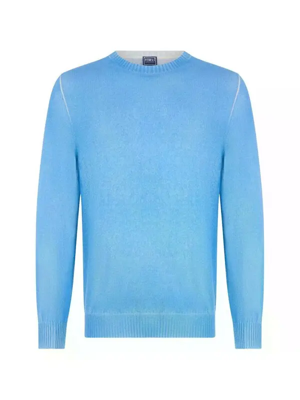 Fedeli Crew-neck Cashmere Sweater - Blue