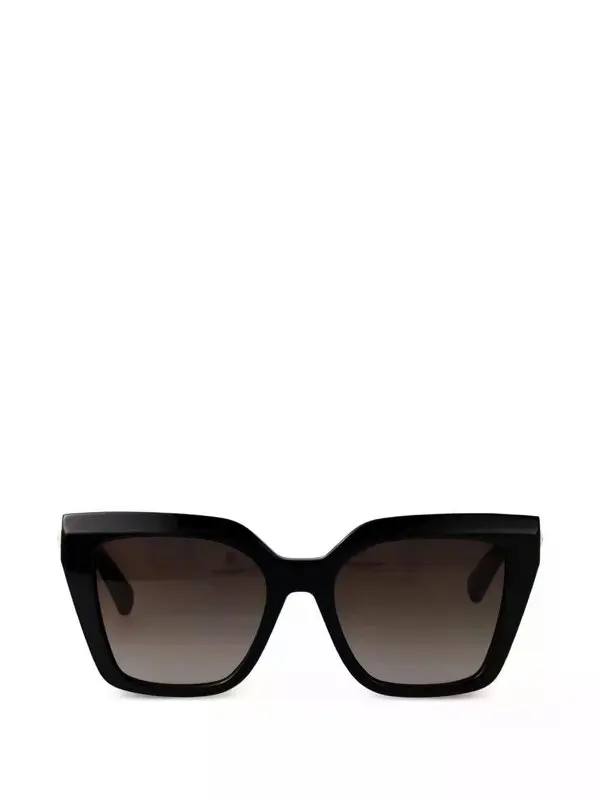 Longchamp Square-frame Bamboo-detail Sunglasses - Black