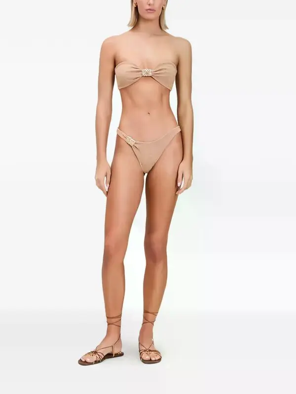 DEVON Shimmering Hardware-detail Bikini - Neutrals