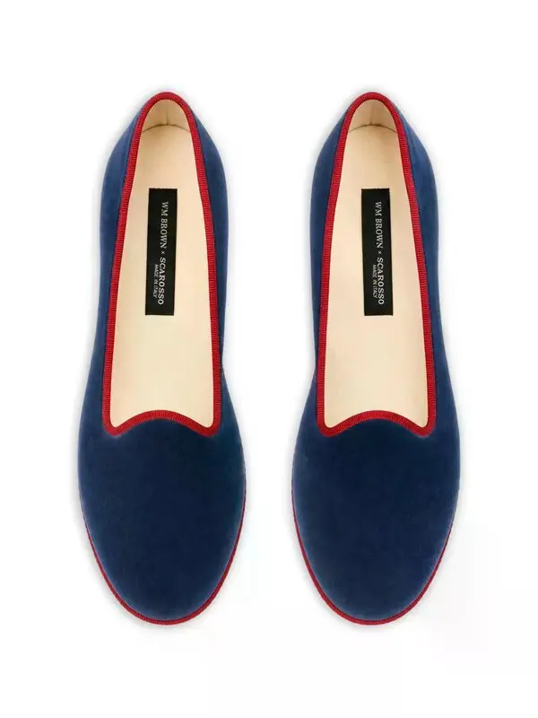 SCAROSSO William Iv Velvet Slippers - Blue