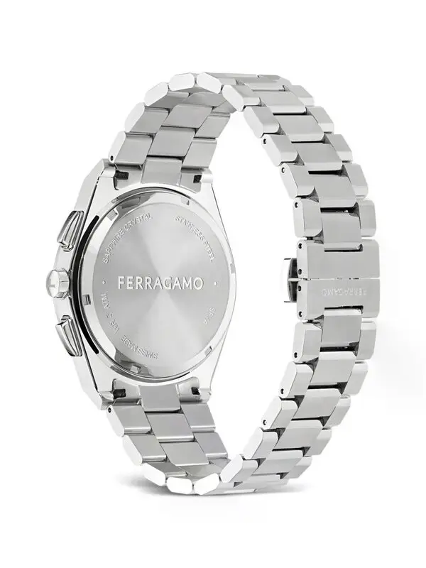FERRAGAMO Vega Upper East Chrono 40mm Stainless Steel Link Bracelet Watch