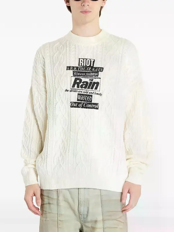 WASTED Rain Cable Knit Sweater