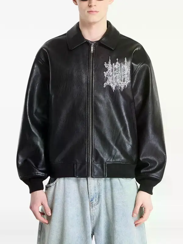 WASTED Varsity Bomber Jacket - Black