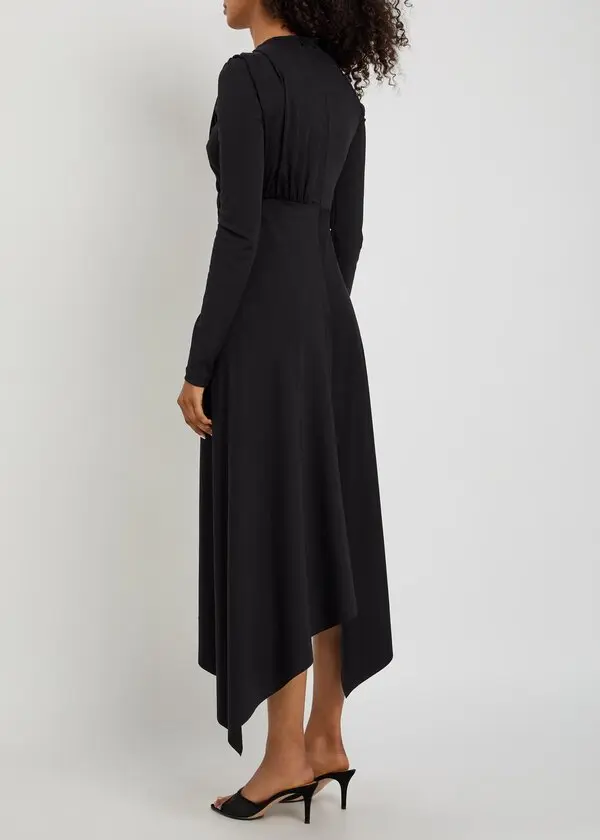 Victoria Beckham Draped Stretch-jersey Midi Dress