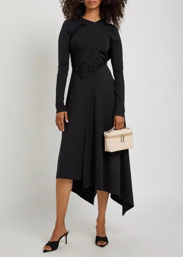 Victoria Beckham Draped Stretch-jersey Midi Dress