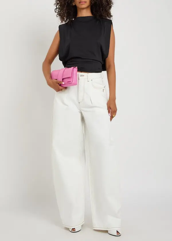 Jacquemus Le Marcel Moisson Open-back Paper-blend Top - Black