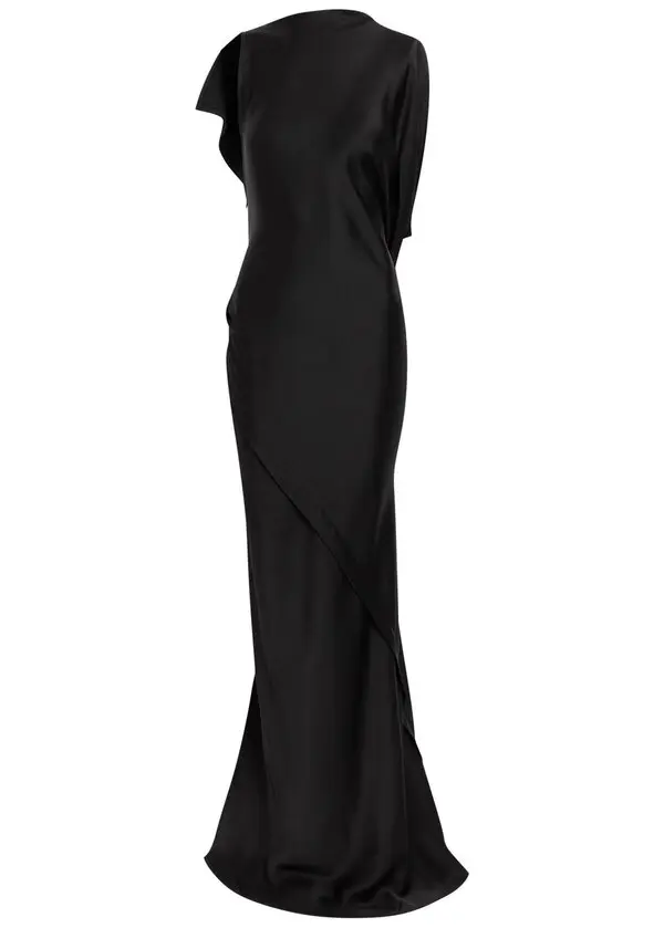 Victoria Beckham Kira Draped Gown - Black