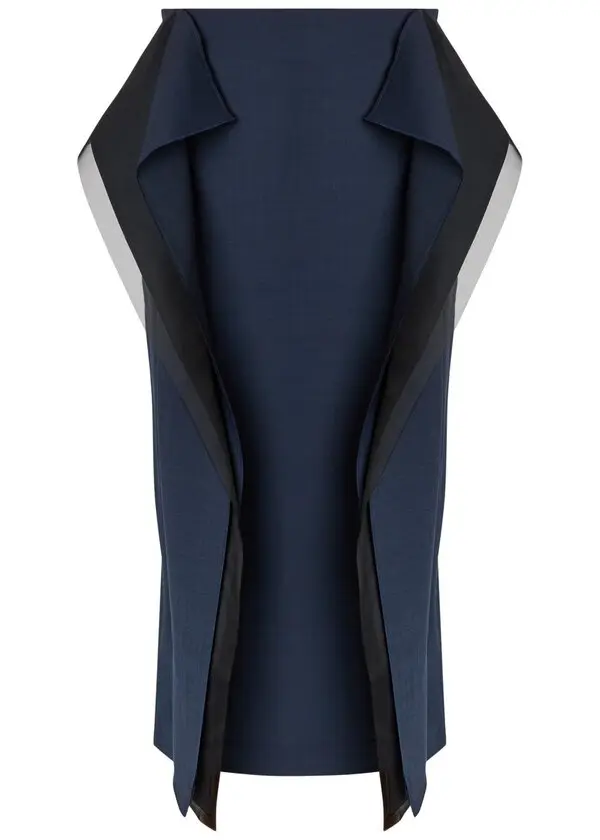 A.W.A.K.E. Mode Panelled Stretch-wool Midi Skirt