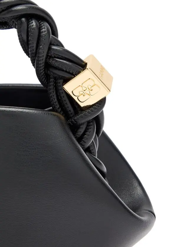 GANNI Bou Mini Leather Top Handle Bag - Black
