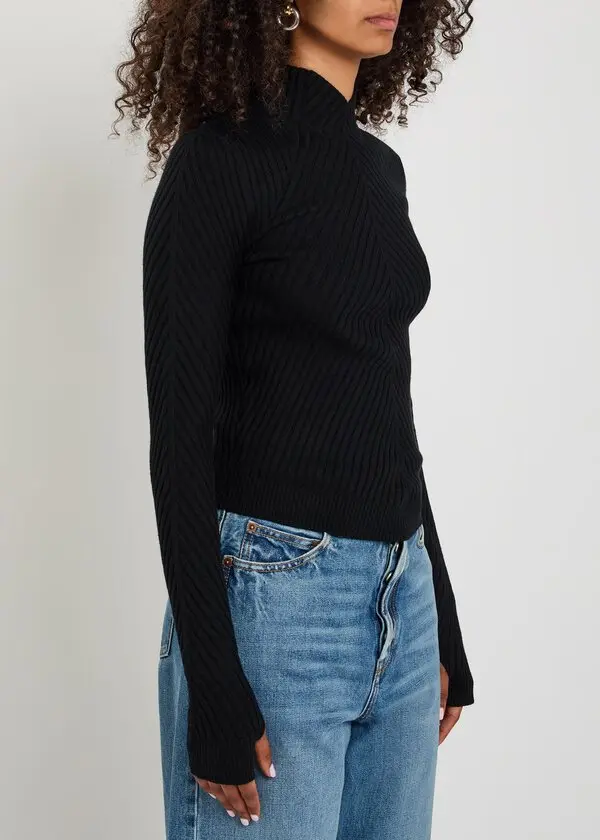 Victoria Beckham Georgia Ribbed Merino Wool Jumper