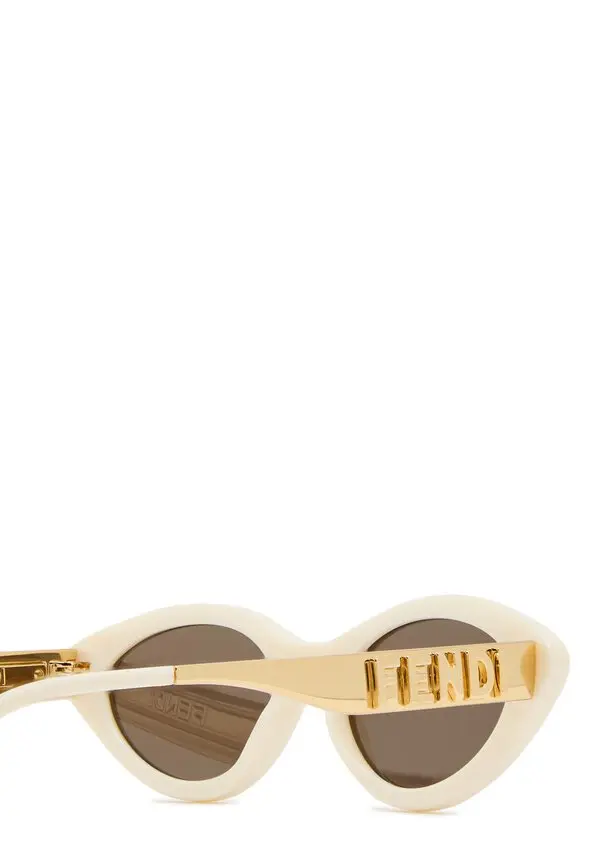 Fendi Graphy Narrow Cat-eye Sunglasses - White
