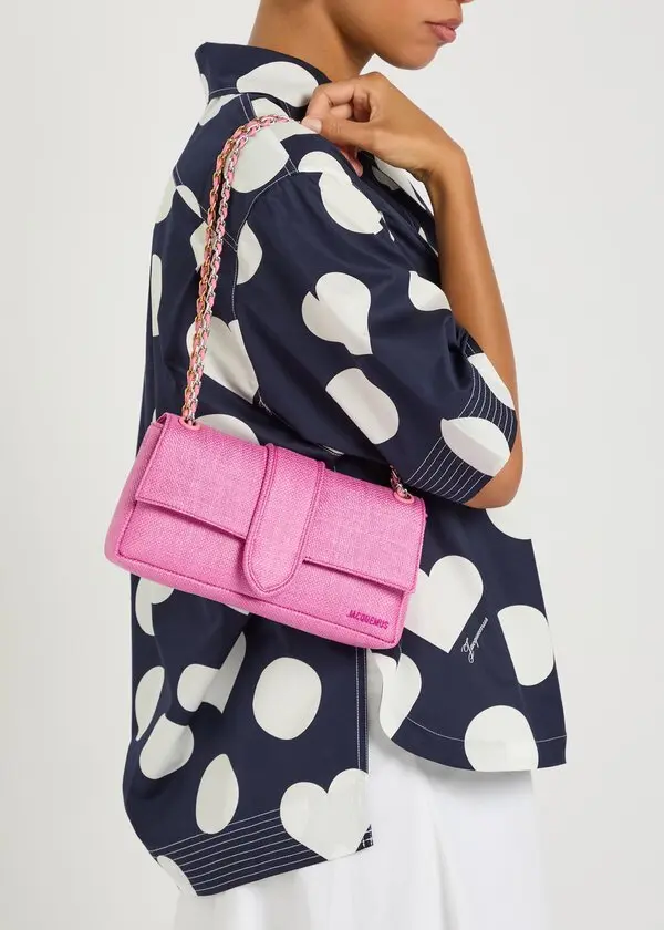 Jacquemus Le Bambino Chaîne Raffia Shoulder Bag - Pink
