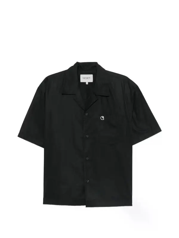 Carhartt Work In Progress Kendry Logo-embroidered Short-sleeve Cotton Shirt - Black