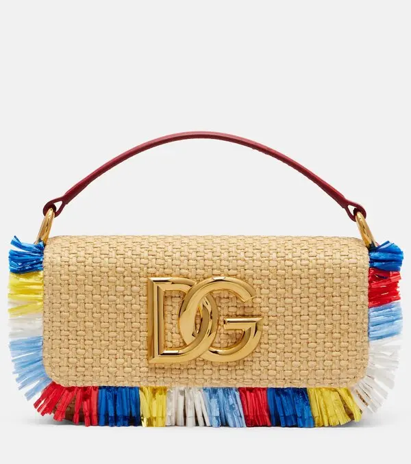 Dolce & Gabbana 3.5 Small Raffia-effect Crossbody Bag - Multicoloured