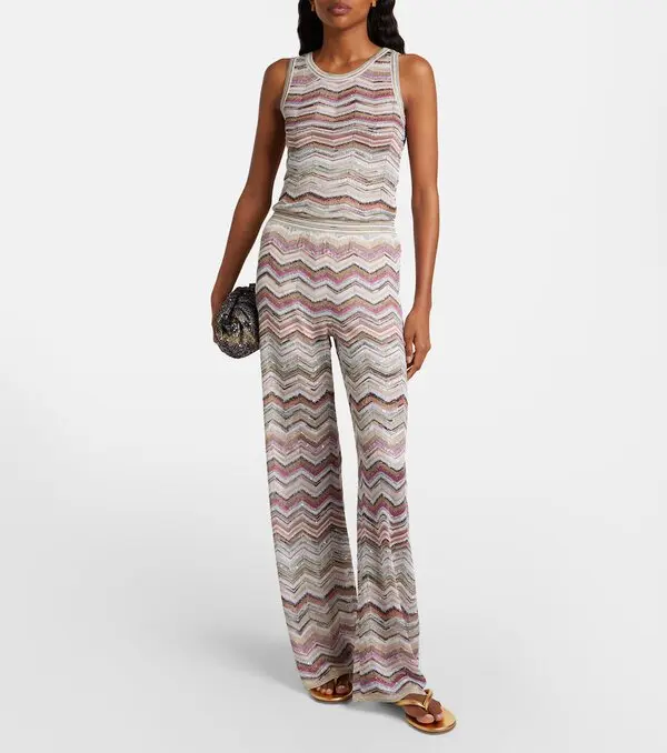 Missoni Zigzag Sequin Embellished Knit Top