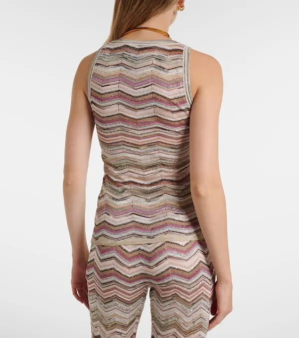 Missoni Zigzag Sequin Embellished Knit Top