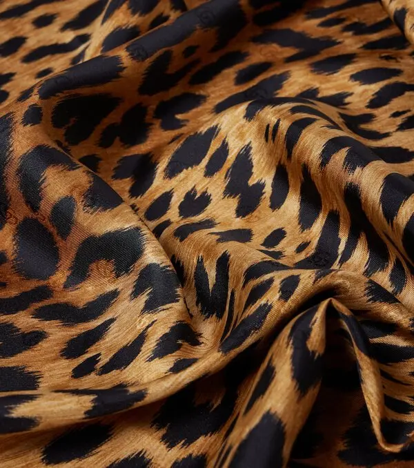 Gucci Leopard-print Silk Twill Scarf - Brown