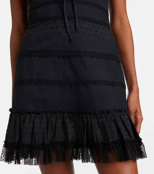 Staud Halie Ruffled Cotton-blend Poplin Mini Dress