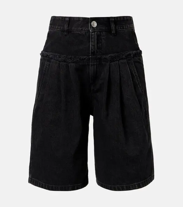 MARANT ETOILE Iselle" Faded Denim Bermuda Shorts - Black