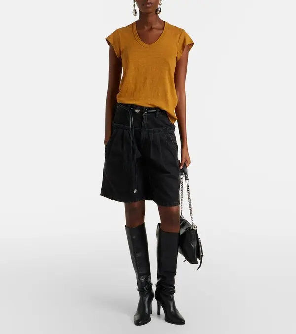 MARANT ETOILE Iselle" Faded Denim Bermuda Shorts